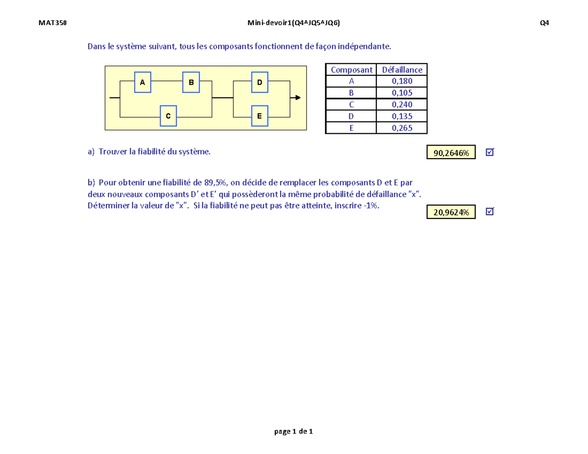 Mini-devoir 1 (Probabilités - Q4, Q5 et Q6) BWA - MAT350 Mini-devoir1(Q4^JQ5^JQ6) Q Dans le ...