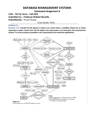 [Solved] Create a Crows Foot notation ERD to support the - Database Management Systems (CS 623 ...