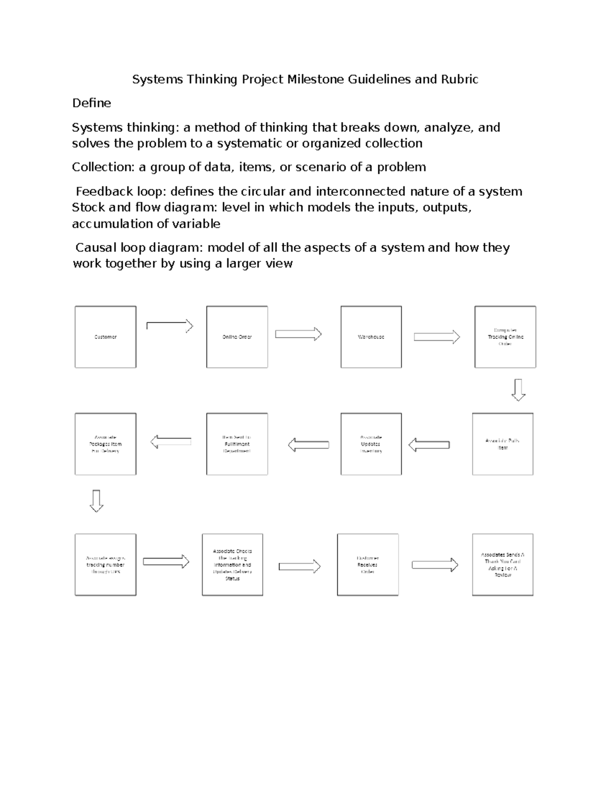 System thinking - coursework - Systems Thinking Project Milestone Guidelines and Rubric Define ...