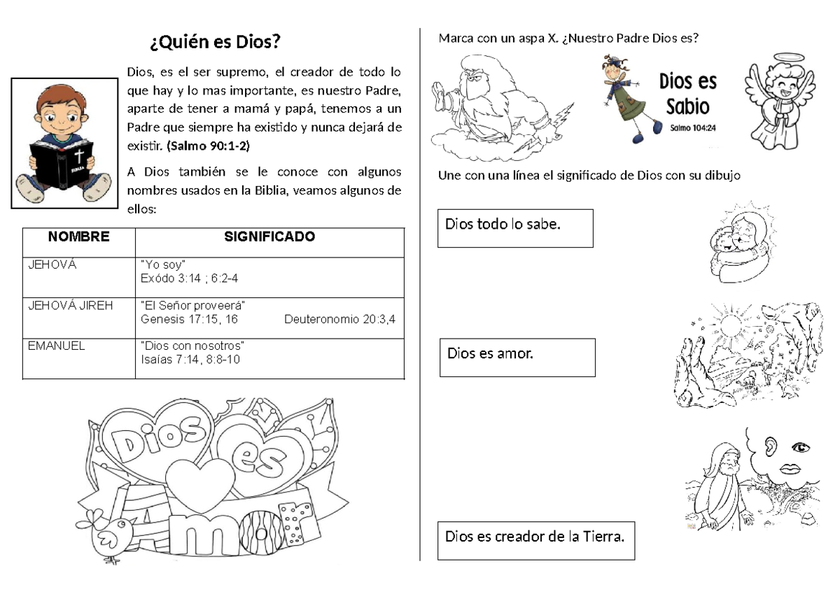 Ficha Quien ES DIOS - ¿Quién es Dios? Dios, es el ser supremo, el ...