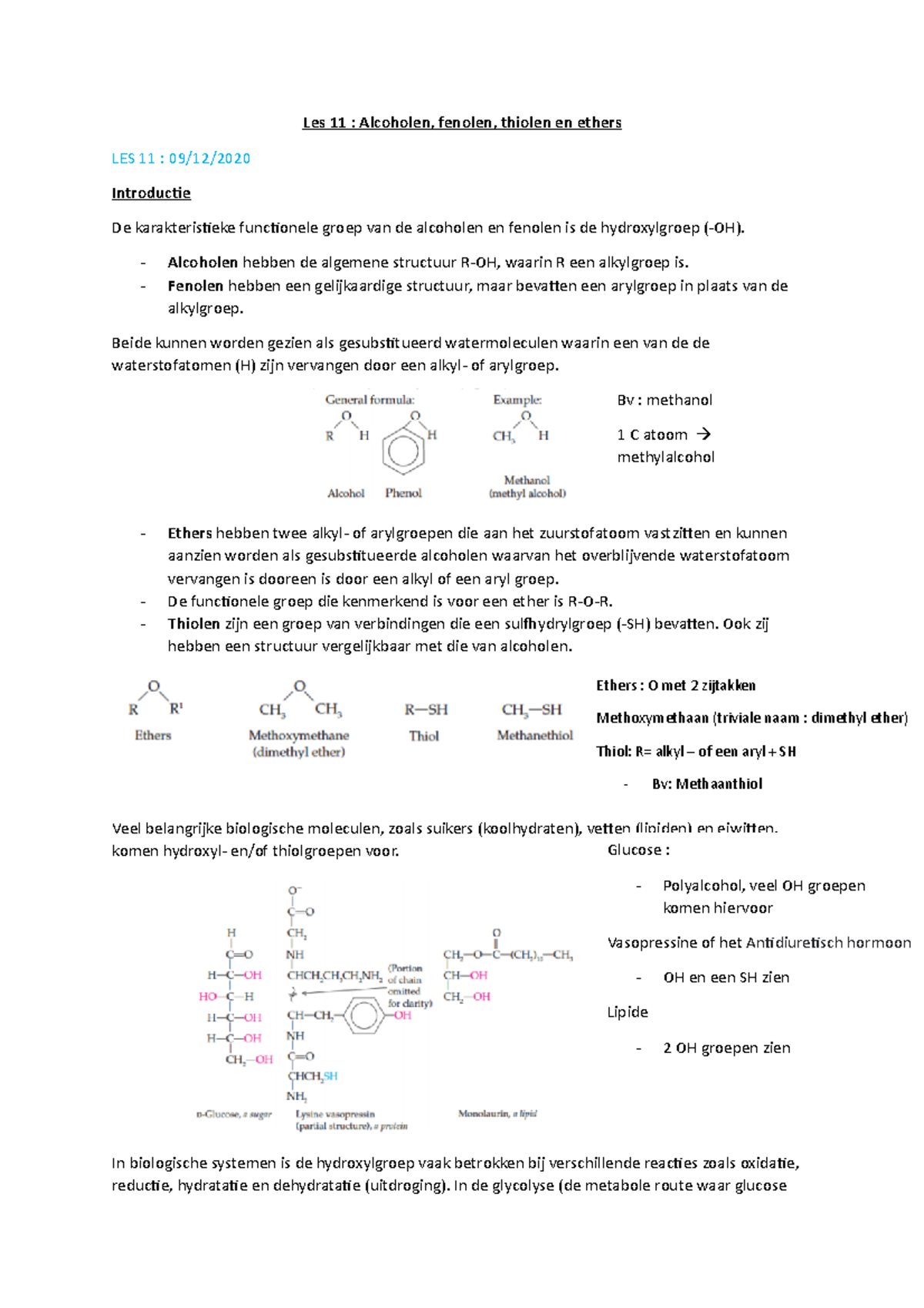 Les 11 Alcoholen-en-thiolen - Les 11 : Alcoholen, fenolen, thiolen en ...