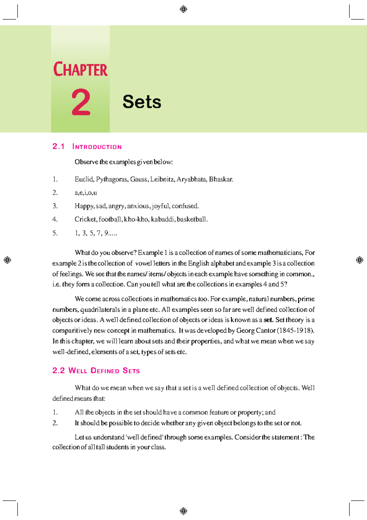 Chapter 2 'SETS' for 10th standered students - 2 INTRODUCTION Observe ...