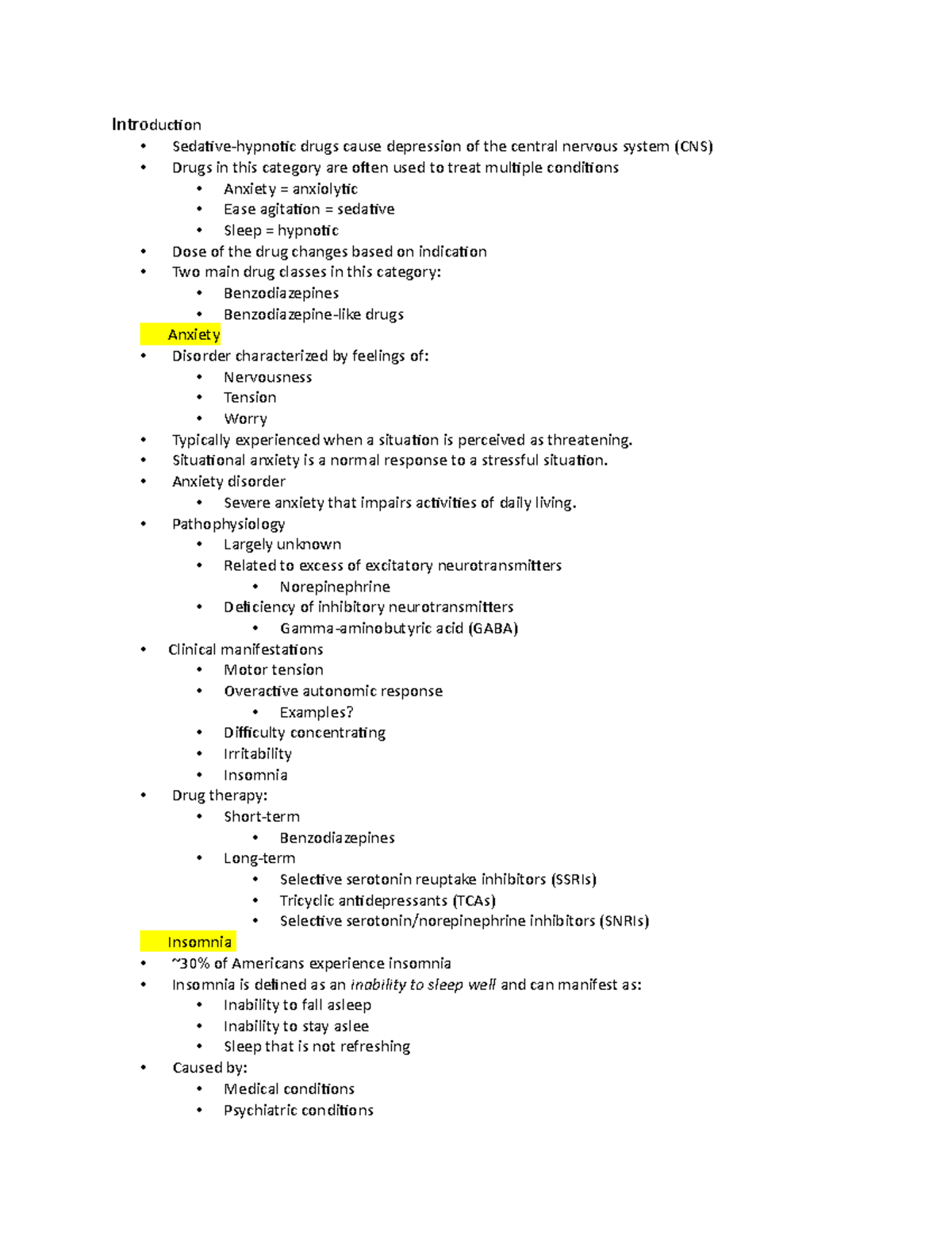 Pharm 3 Nursing Med Surge Study Notes Med surge Notes - Introduction ...