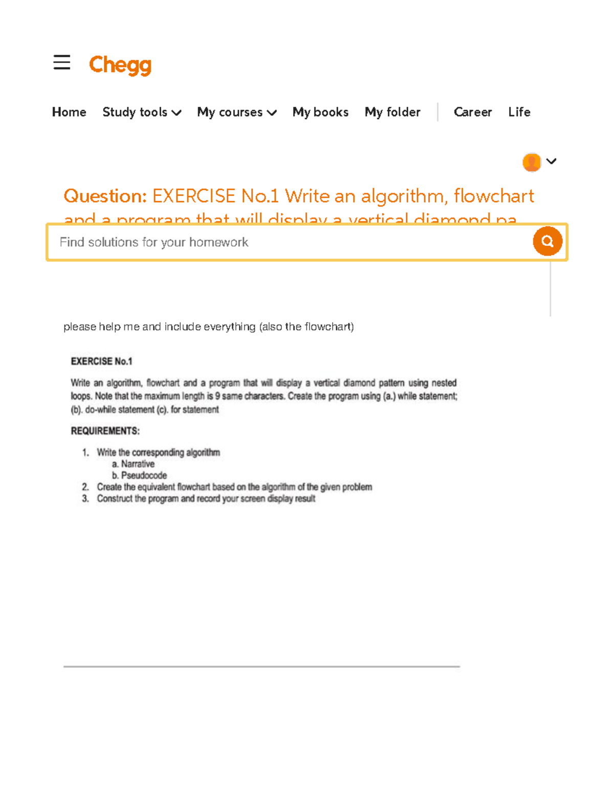 Exercise No1 Write An Algorithm Flowchart And A 2