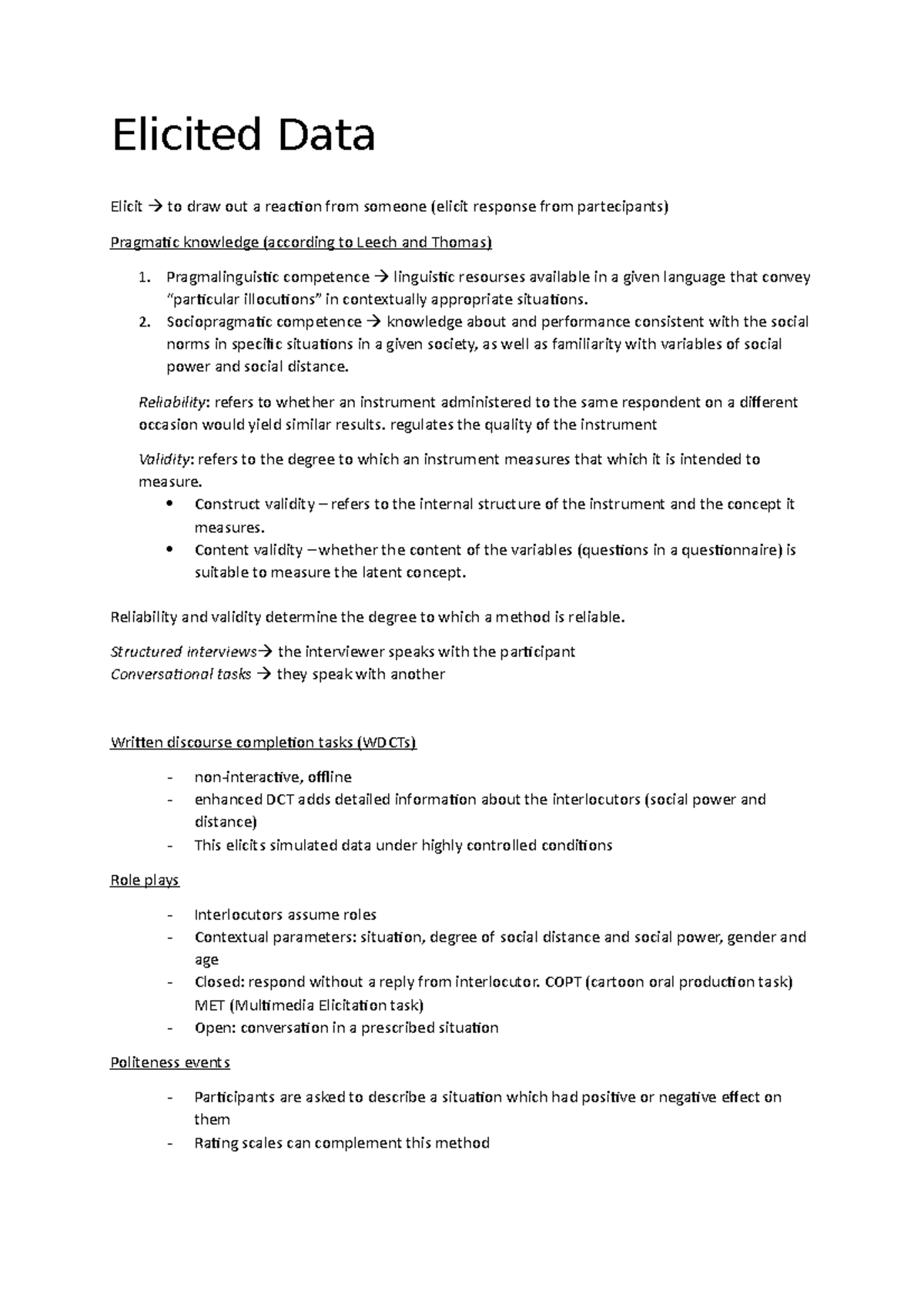 Elicited Data - Wintersemester - Elicited Data Elicit to draw out a ...