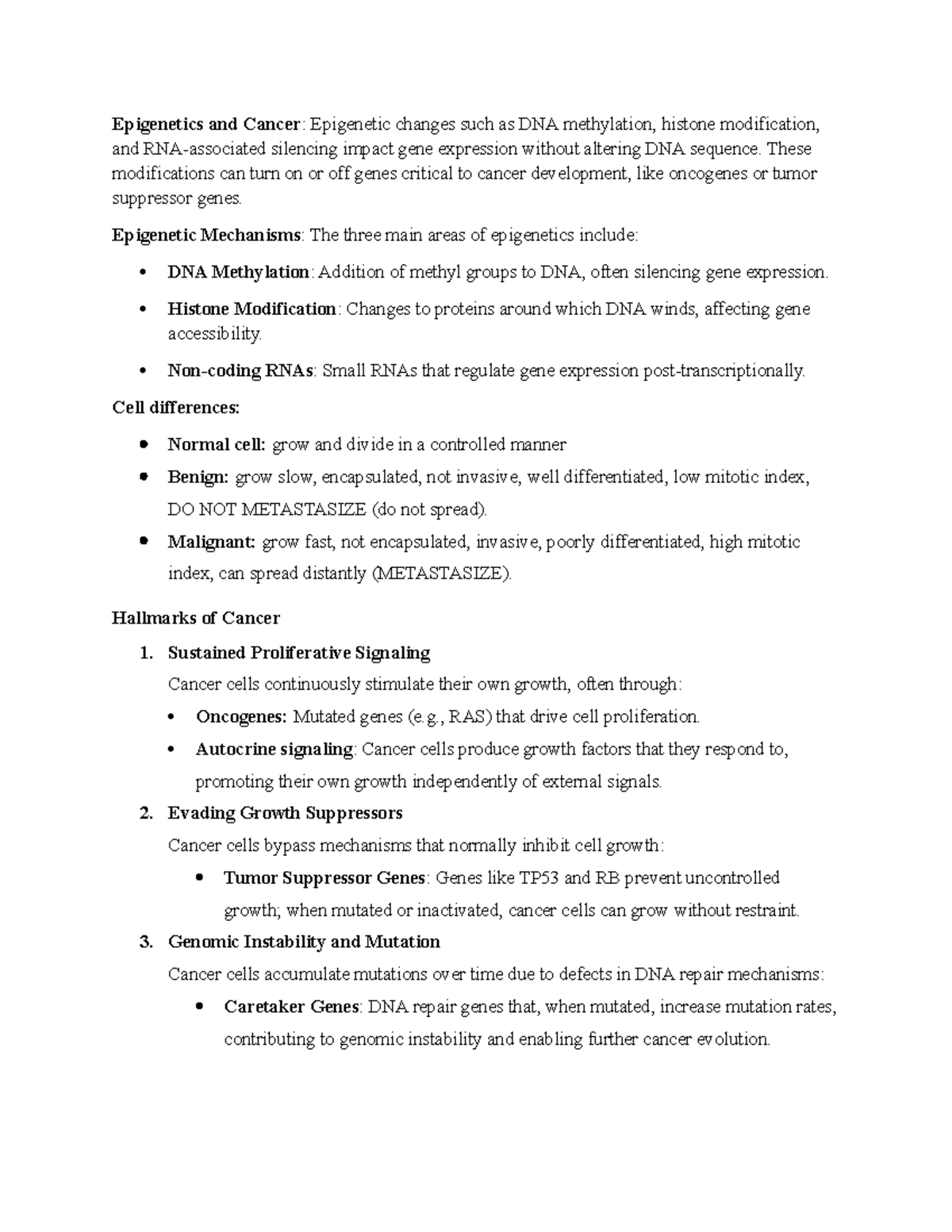 Patho study guide - Epigenetics and Cancer: Epigenetic changes such as ...
