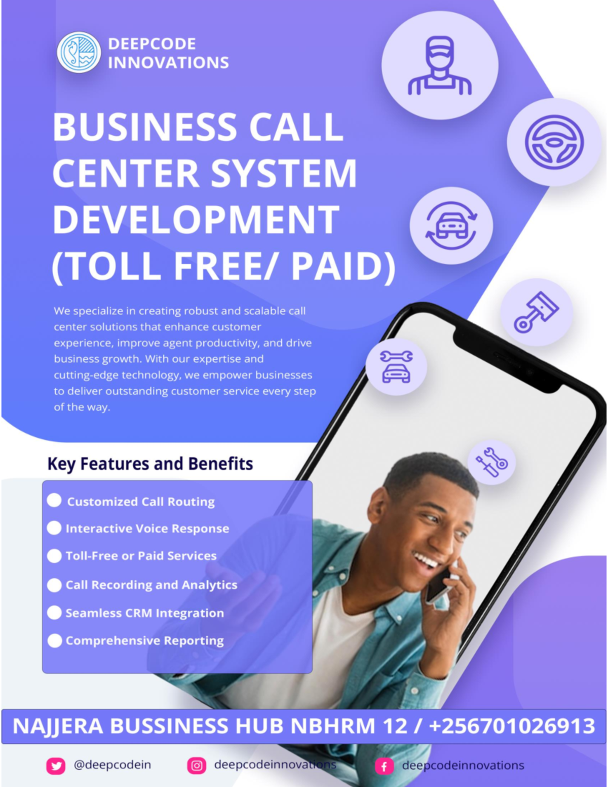 Business Call Center System Development flyer - DEEPCODE INNOVATIONS BUSINESS CALL CENTER SYSTEM ...