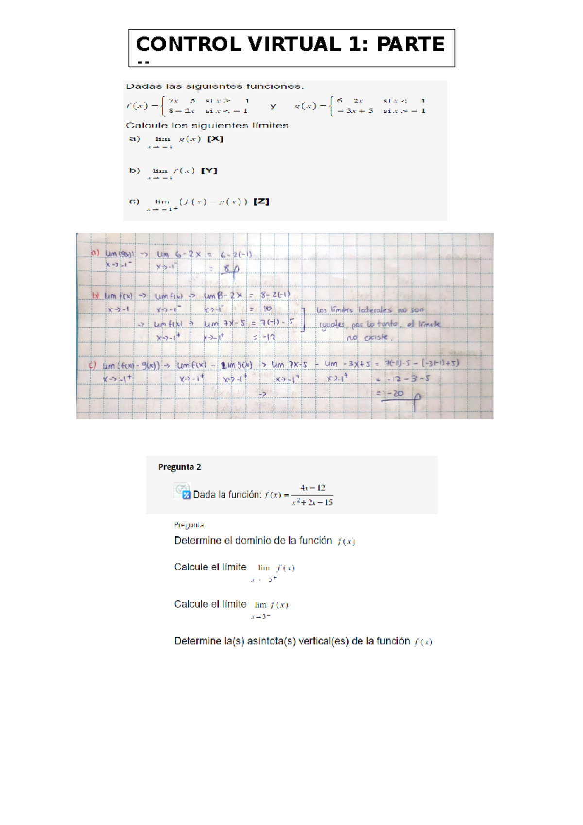 Control Virtual - Calculo1 - CONTROL VIRTUAL 1: PARTE II - StuDocu
