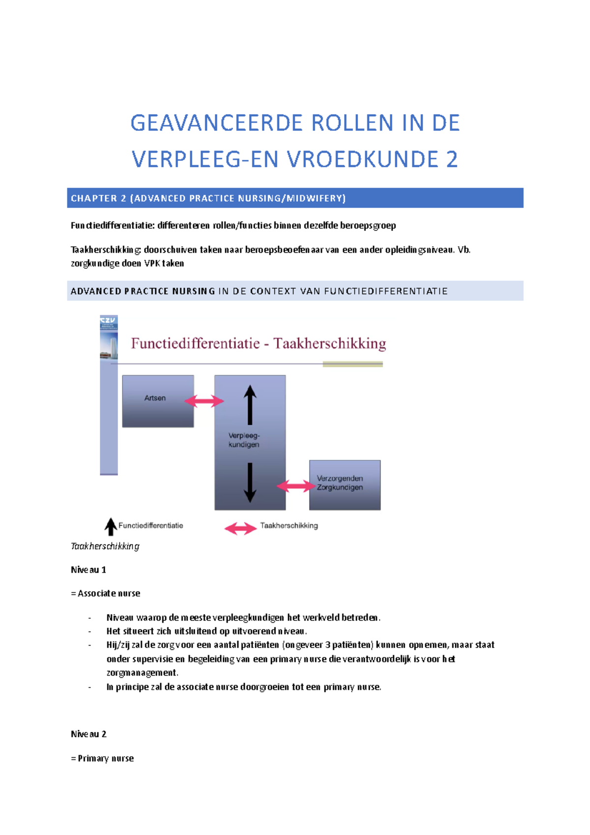 Geavanceerde rollen in de verpleeg 2 - GEAVANCEERDE ROLLEN IN DE ...