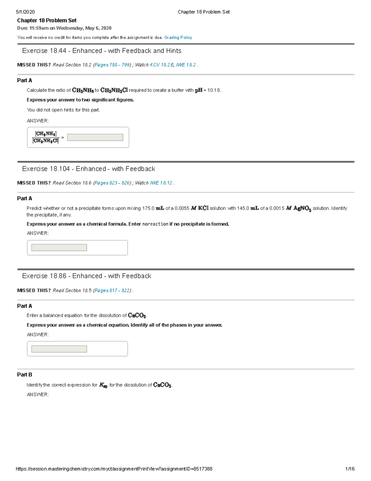 Chapter 18 Problem Set - set - Chapter 18 Problem Set Due: 11:59am on ...