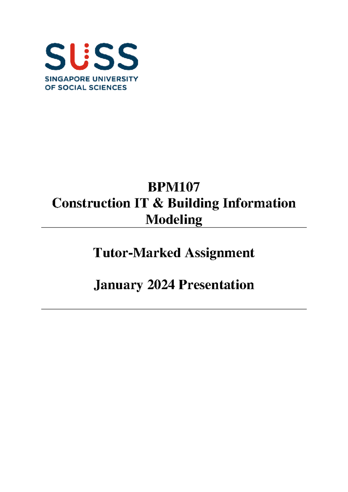 BPM107 JAN24 TMA01 - BPM Construction IT & Building Information ...