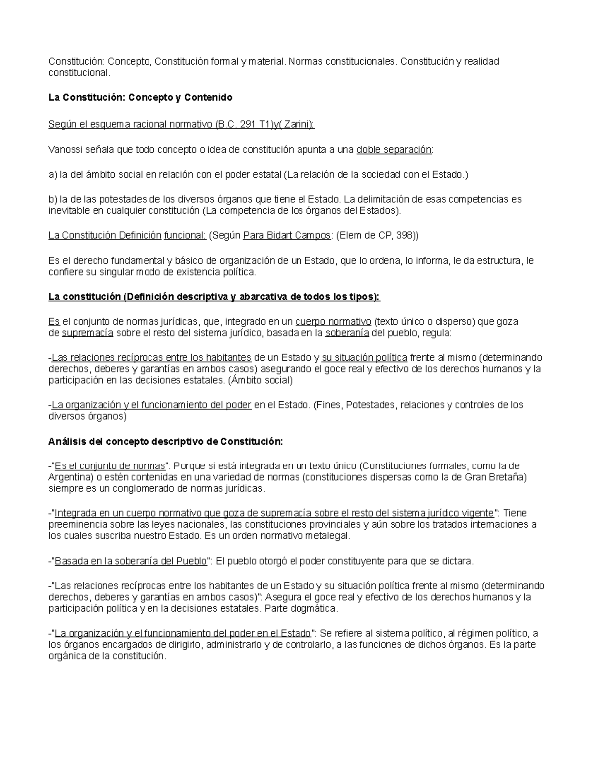 Resumen - constitucional - Constitución: Concepto, Constitución formal ...