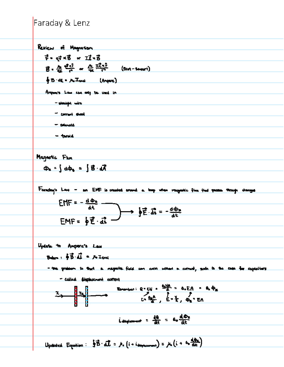 Faraday & Lenz - PHYS 1200 - Faraday & Lenz - Studocu