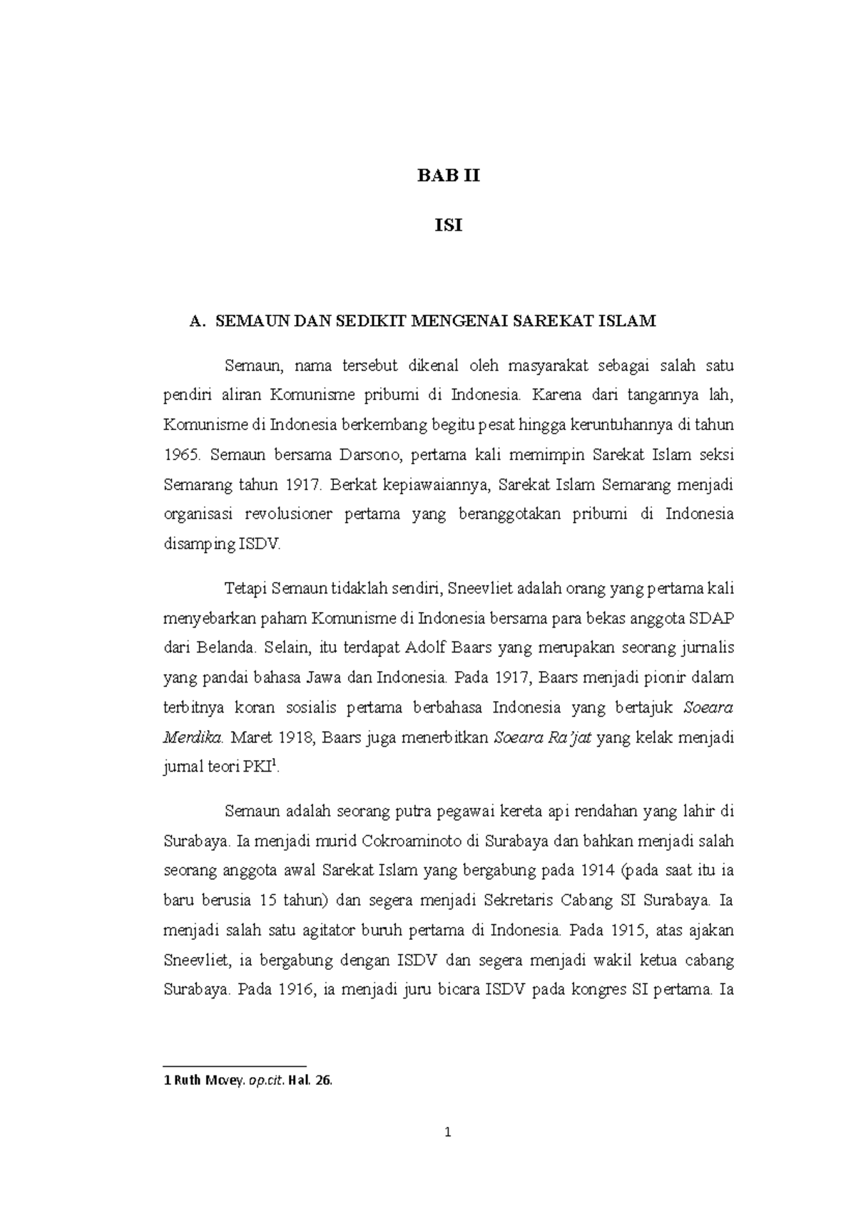 SI Semarang Periode Kepemimpinan Semaoen - BAB II ISI A. SEMAUN DAN ...