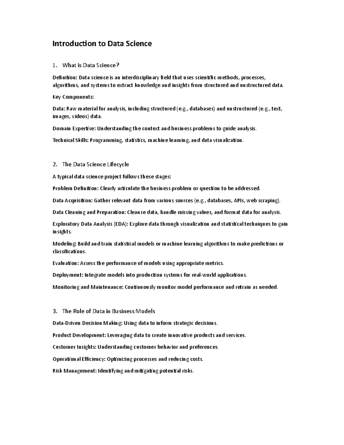 Introduction to data science - IntroducƟon to Data Science 1. What is ...