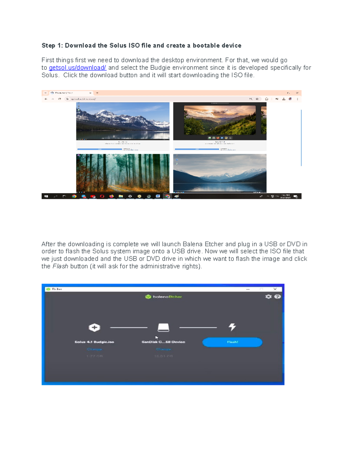 So - operating system - Step 1: Download the Solus ISO file and create ...