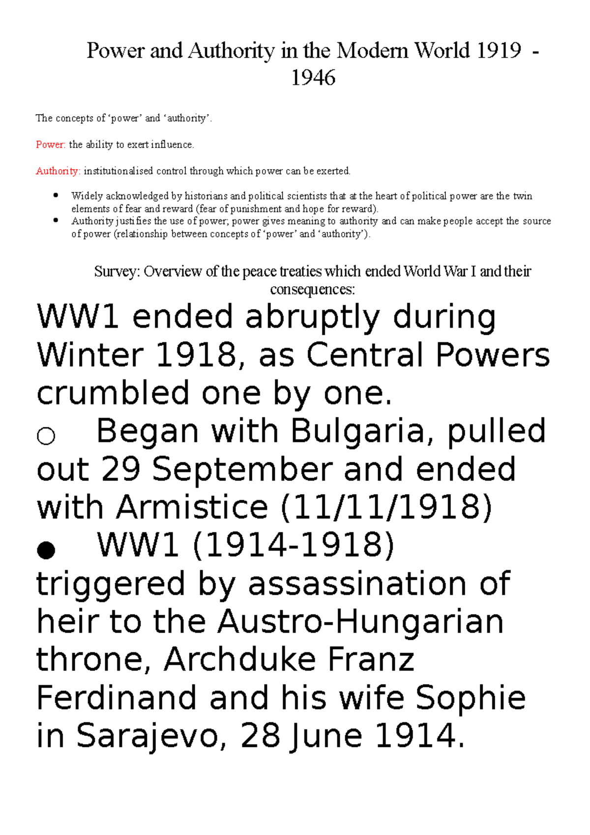 Power and Authority Modern History Notes - Power and Authority in the ...