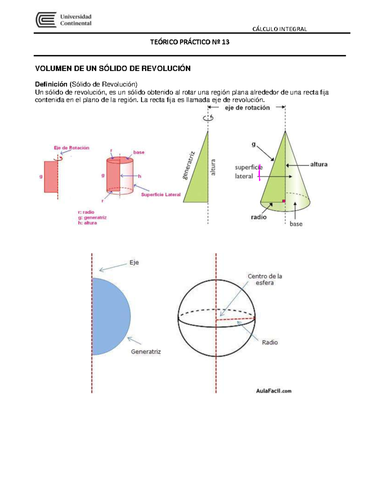 S10 02 Volumen DE UN Sólido DE Revolución - TE”RICO PR¡CTICO N∫ 13 ...