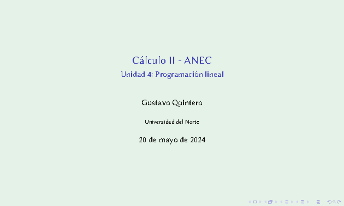 Unidad 4 2 - C ́alculo II - ANEC Unidad 4: Programaci ́on lineal ...
