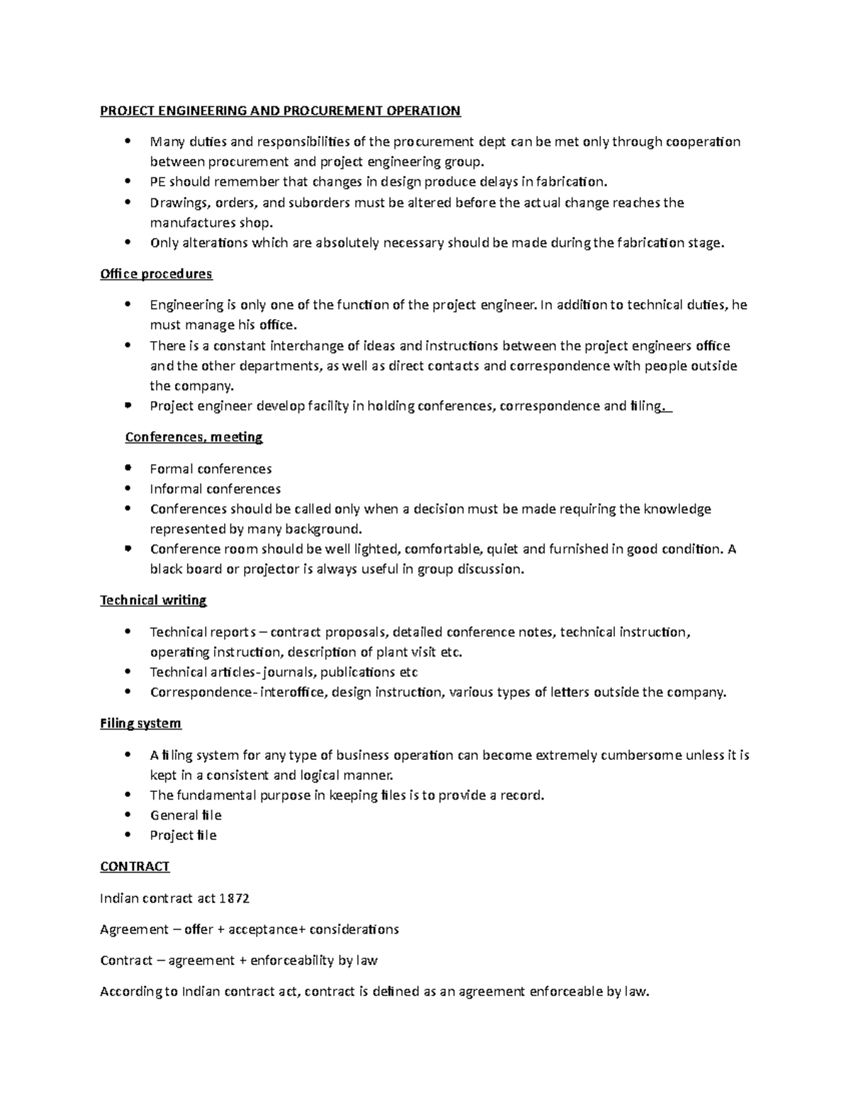 Project engineering-procurement procedures, contract - PROJECT ...