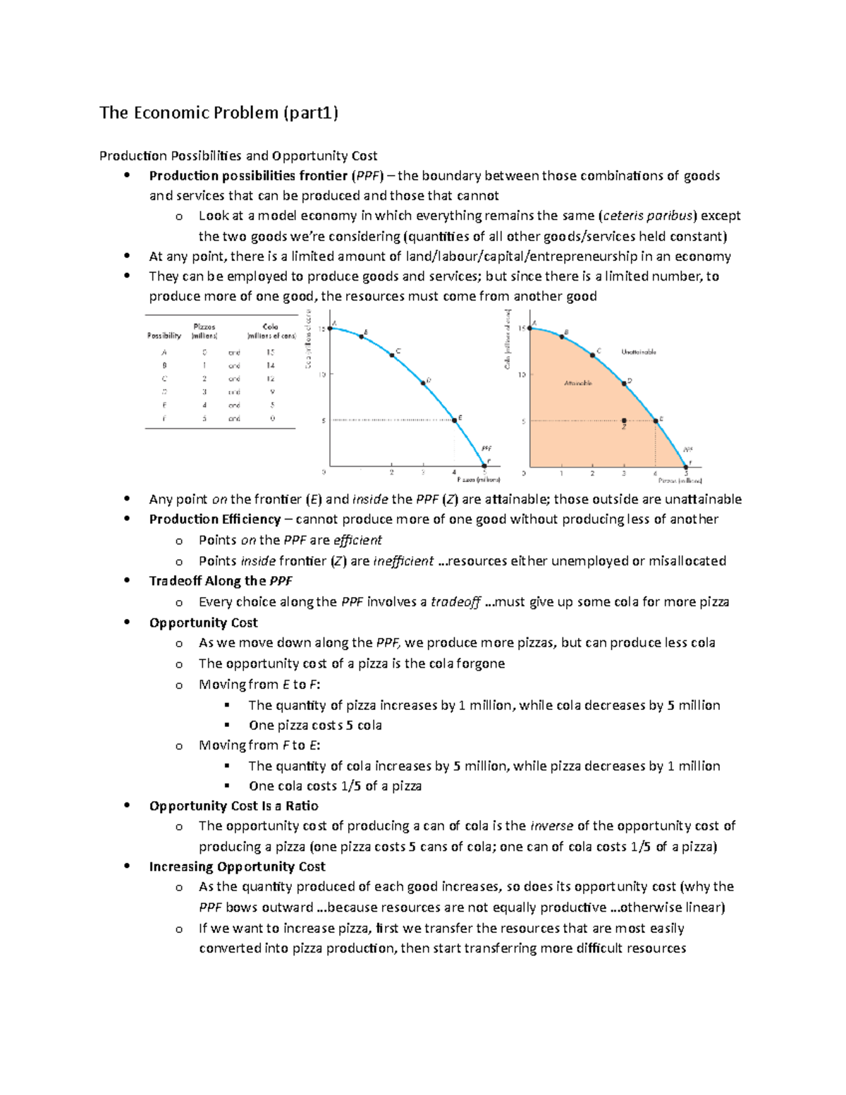 Lec2 Economic Problem 1 - The Economic Problem (part1) Production ...