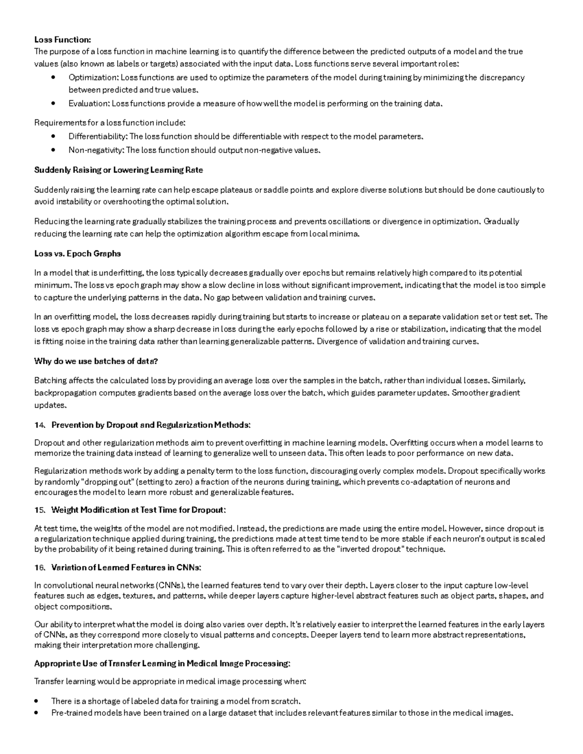 Cheat Sheet For Midterm 1 - Loss Function: The purpose of a loss ...