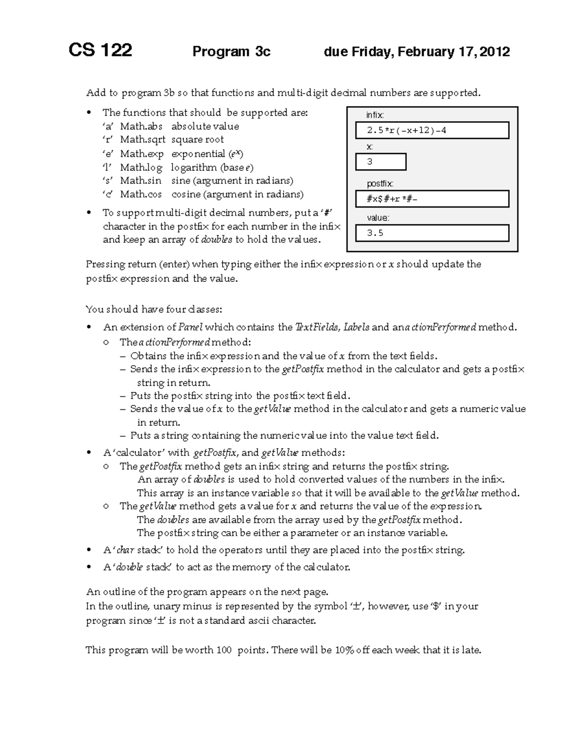 CS122 2011-2012 Assignment 3c - CS 122 Program 3c due Friday, February ...