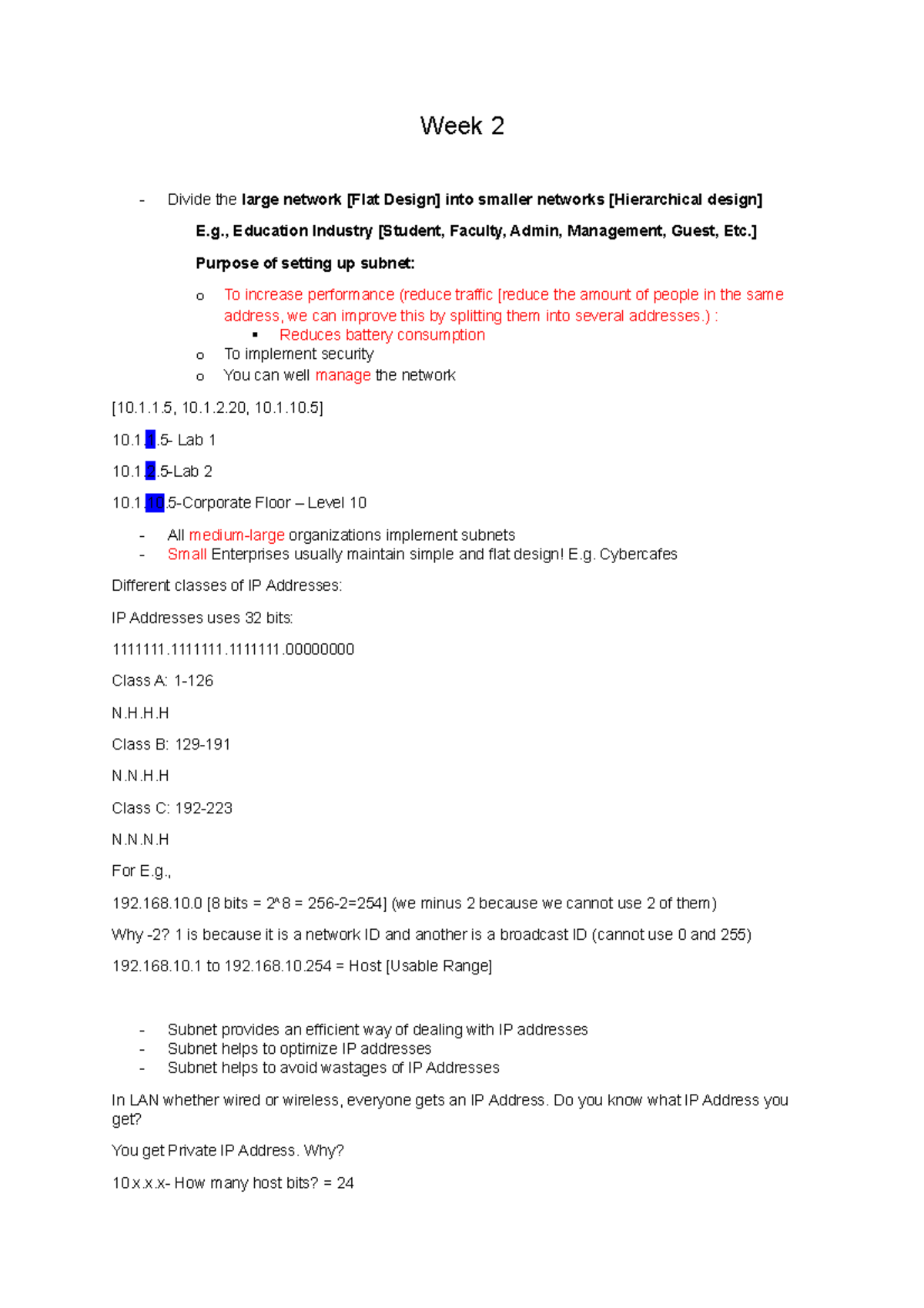 Tutorial Week 2 - asdasd - Week 2 Divide the large network [Flat Design] into smaller networks ...