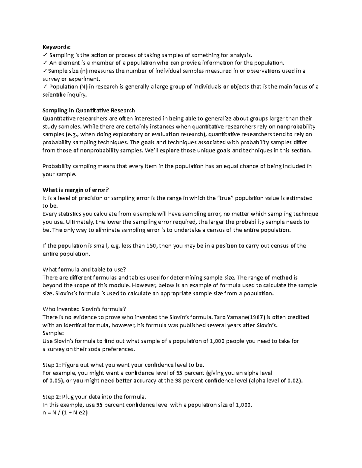 Sampling Procedures - Keywords: Sampling is the action or process of ...