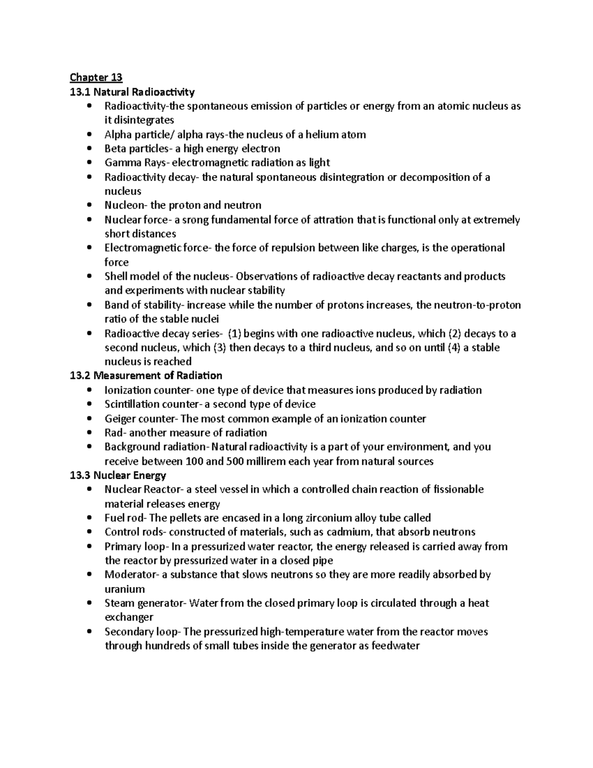 Physical Science Notes- Chapter 13 - Chapter 13 13 Natural ...
