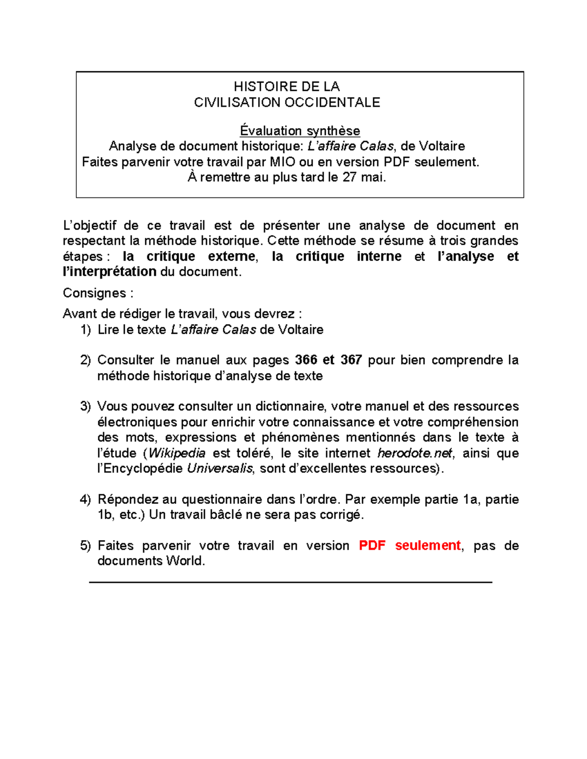 wrjsbuegibb88585 - HISTOIRE DE LA CIVILISATION OCCIDENTALE Évaluation ...