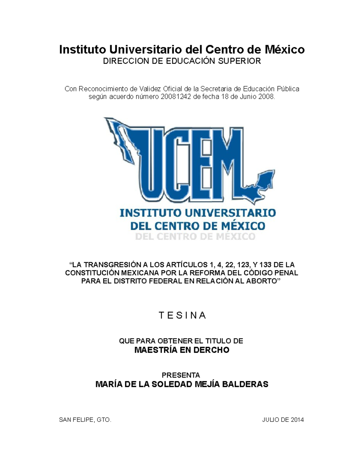 Ejemplo formato de tesina - Instituto Universitario del Centro de ...