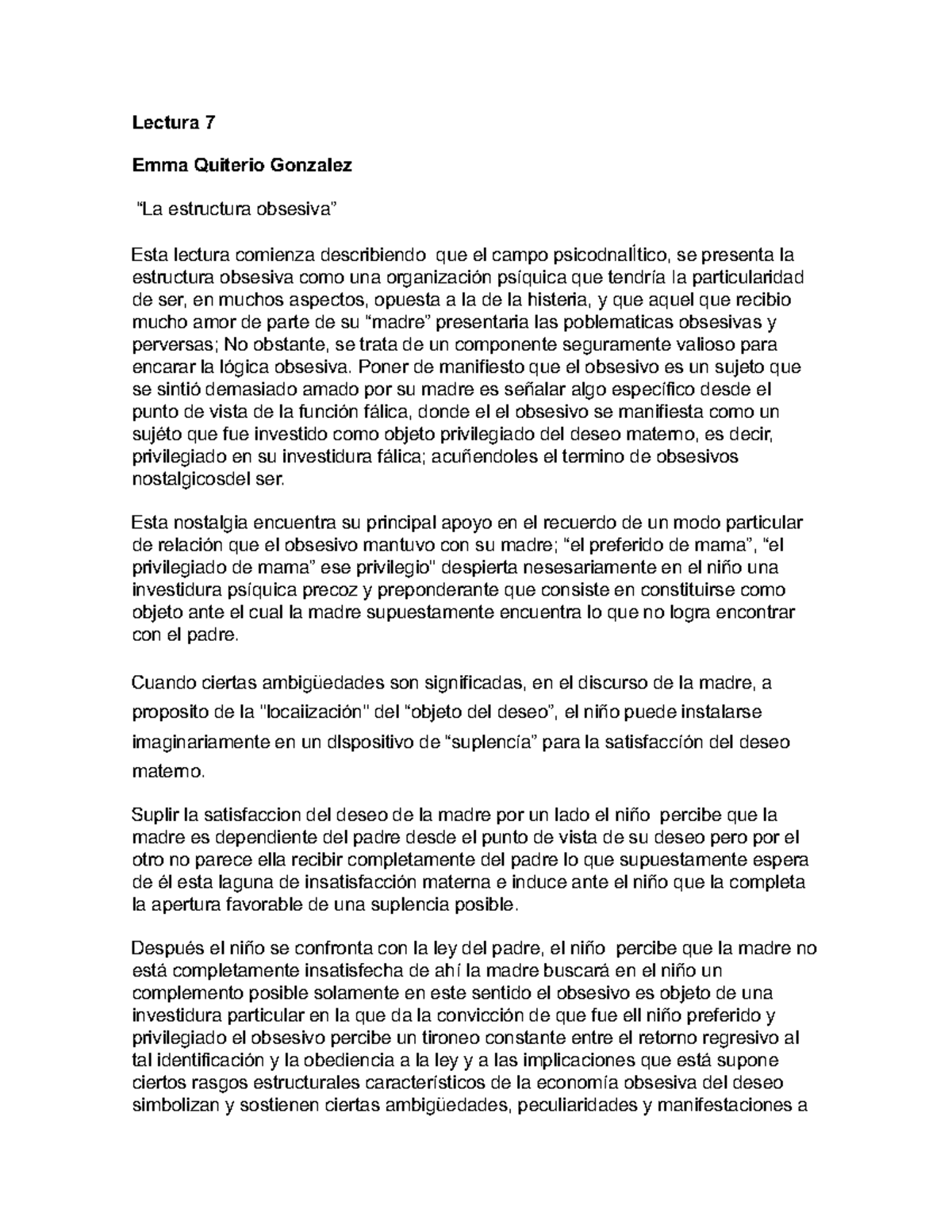 Lectura 7 ederrrr - MMMM - Lectura 7 Emma Quiterio Gonzalez “La ...