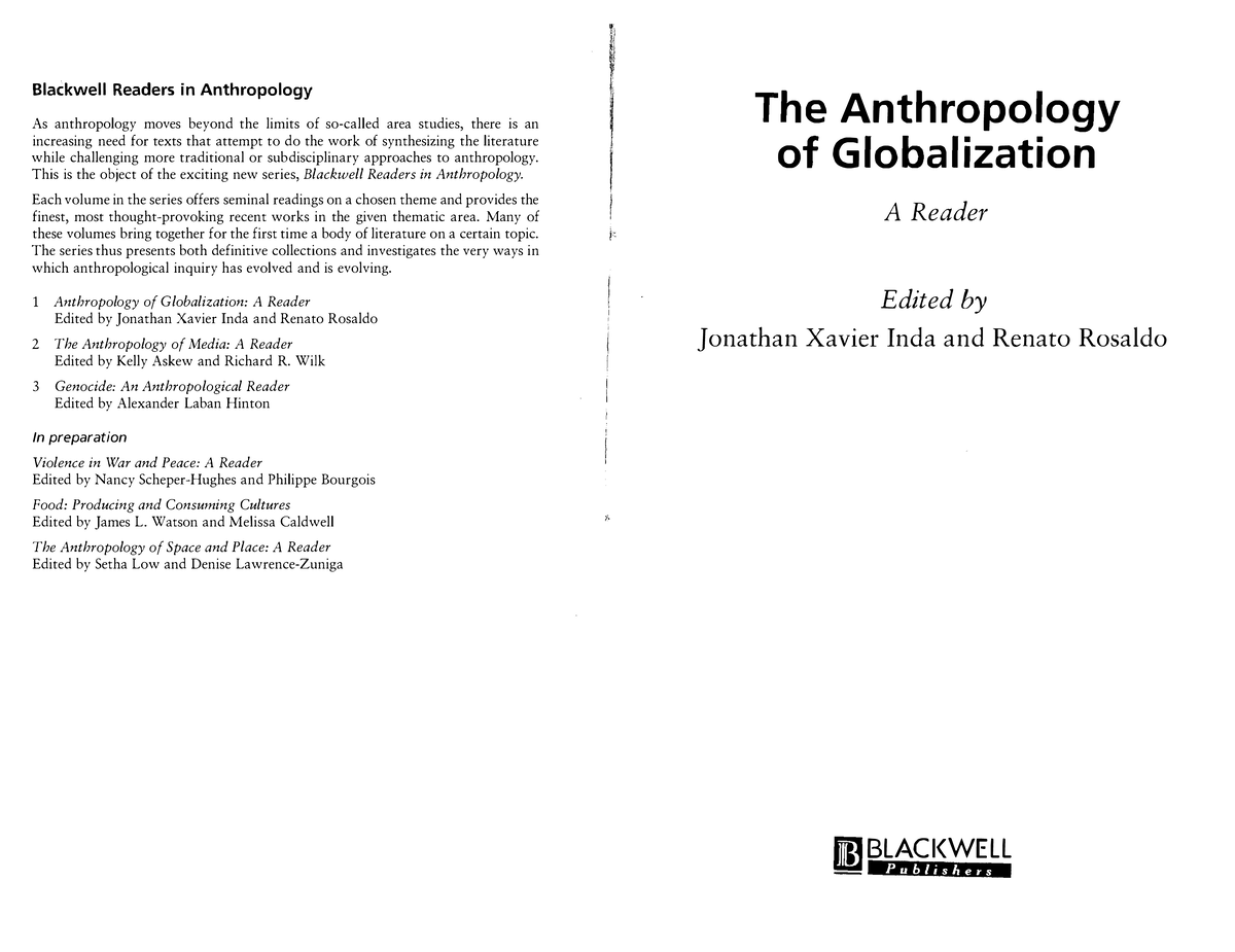(1)jonathan xavier inda anthropology of globalization a reader first ...