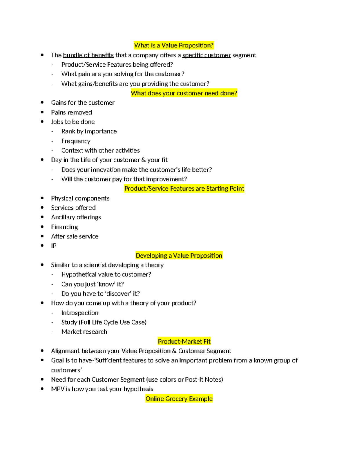M3 - Module 3 notes - What is a Value Proposition? The bundle of ...