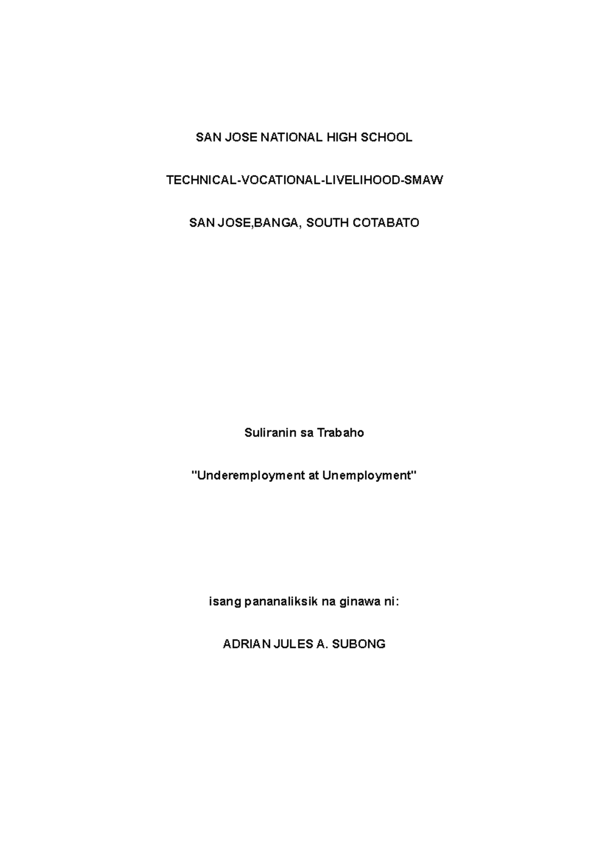Aj research final - Reviewer - SAN JOSE NATIONAL HIGH SCHOOL TECHNICAL ...