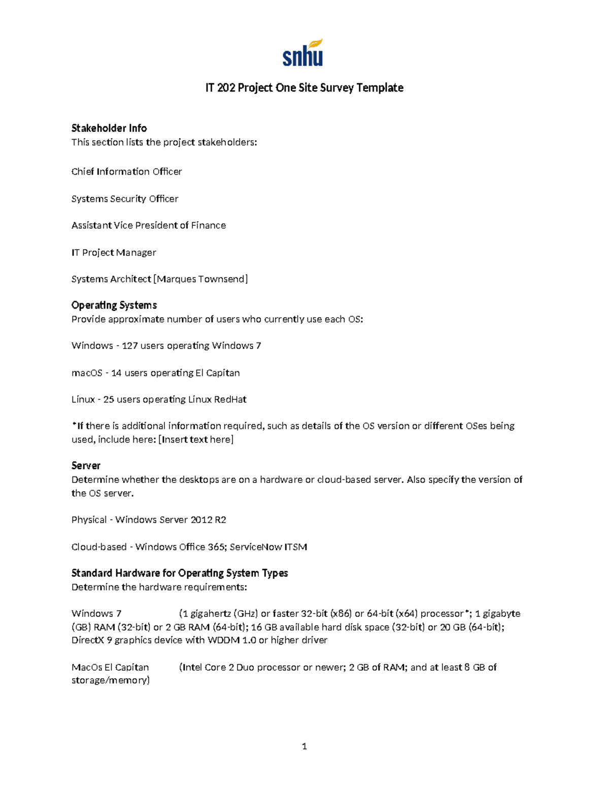IT202.Mod4 - Project One - IT 202 Project One Site Survey Template ...