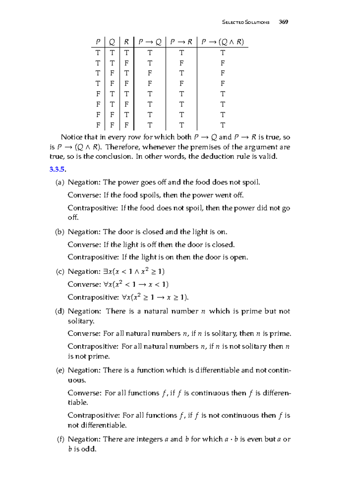 Discrete mathematics-129 - Selected Solutions 369 P Q R P → Q P → R P → ...