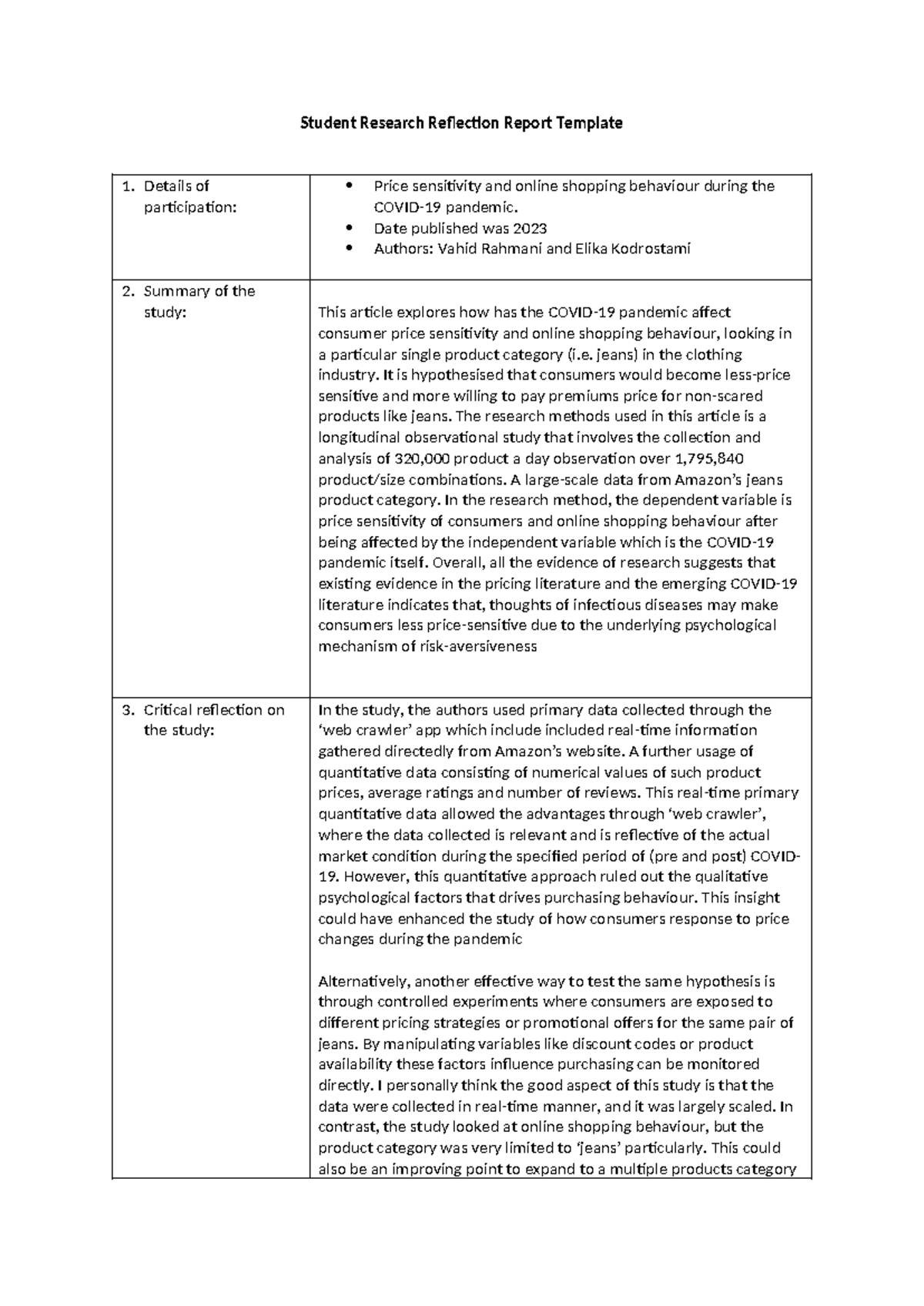 Assessment Task Research reflection reports - Student Research ...