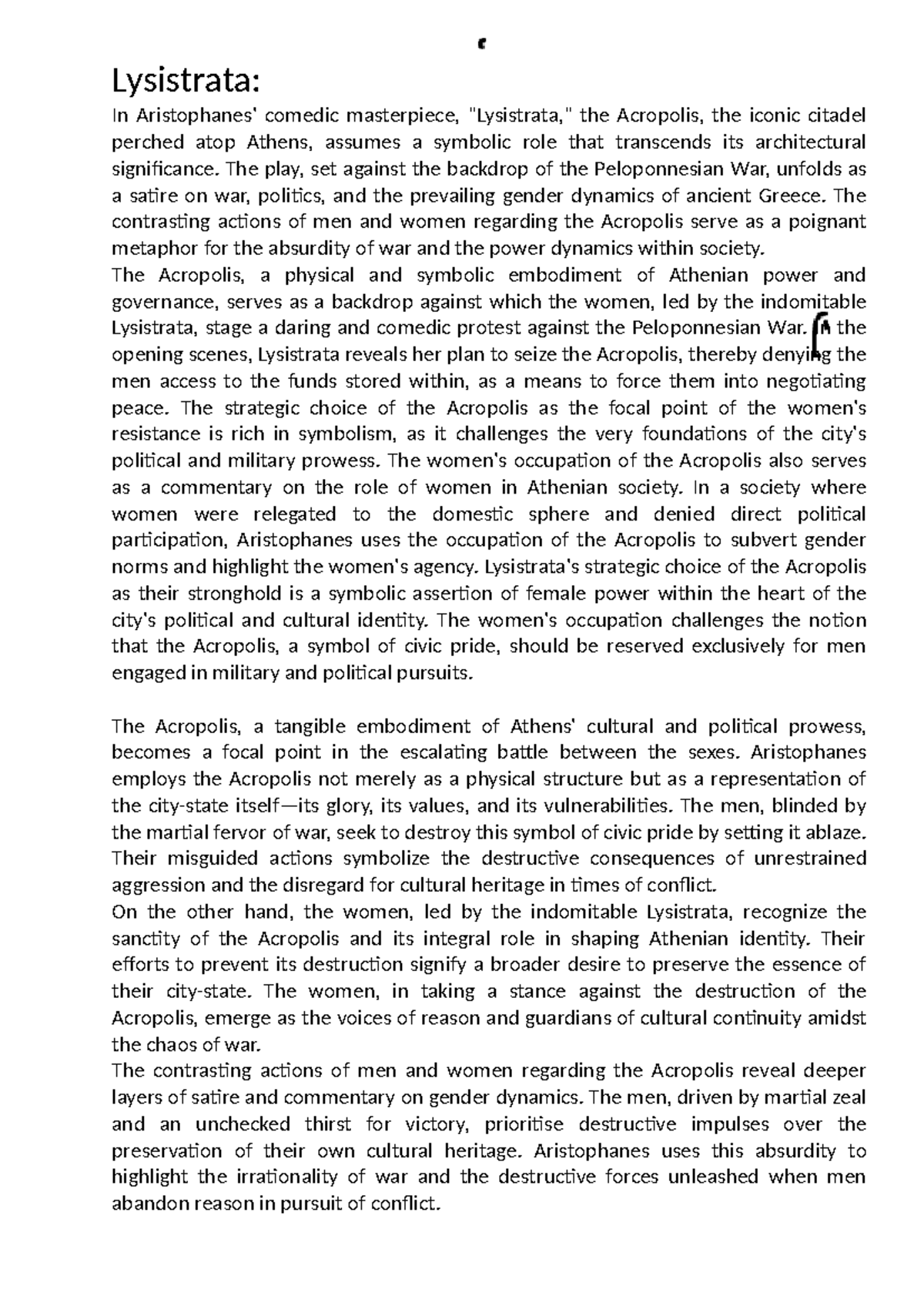 Lysistrata - Lysistrata: In Aristophanes' comedic masterpiece ...