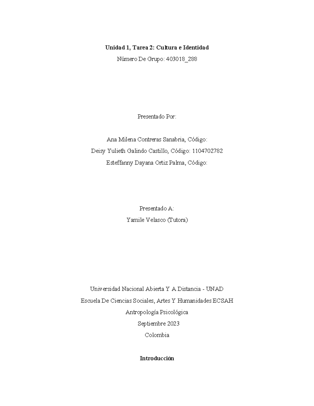 Unidad 1 tarea 2 grupo 403018 288 - Unidad 1, Tarea 2: Cultura e ...