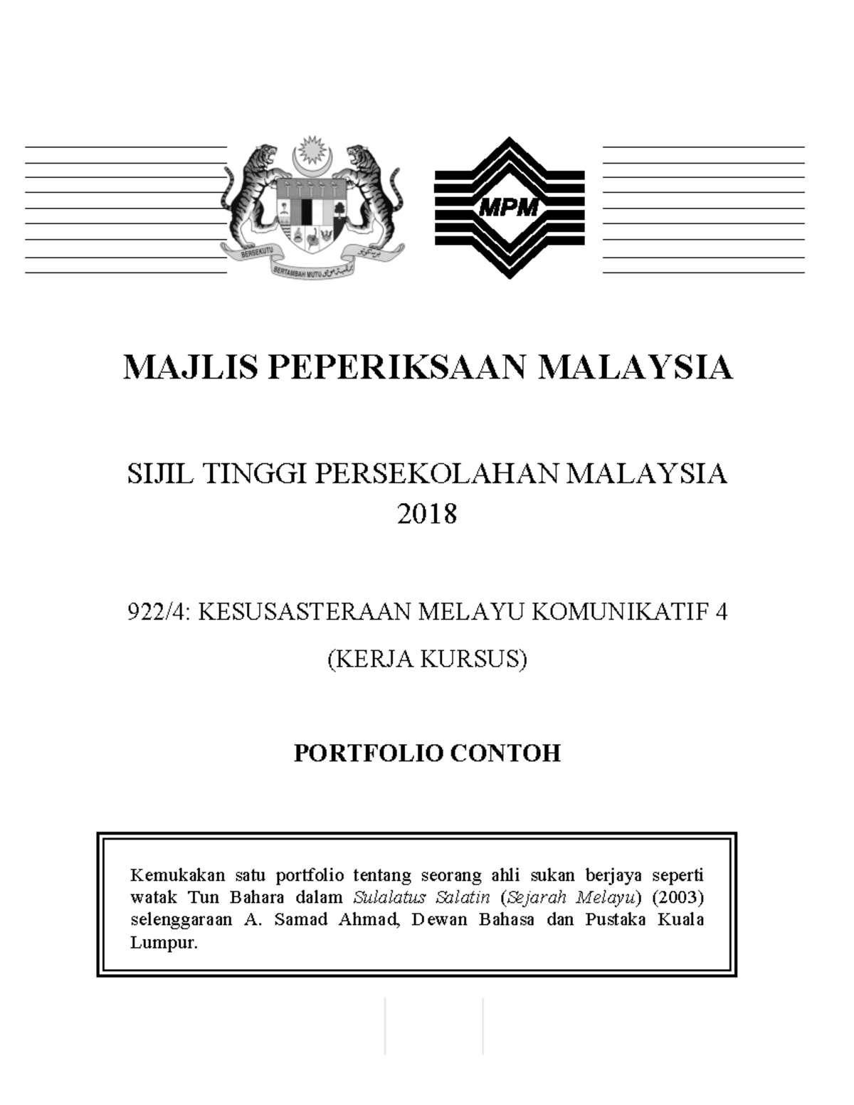 5- Portfolio Contoh 9224 STPM - MAJLIS PEPERIKSAAN MALAYSIA SIJIL ...