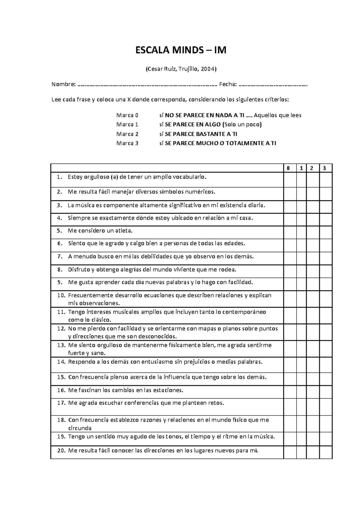 Escala Minds-1-TEST - ESCALA MINDS – IM (Cesar Ruiz, Trujillo, 2004 ...