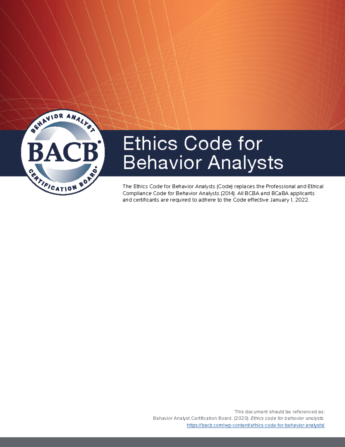 Ethics Code for Behavior Analysts 240830 a - Ethics Code for Behavior ...