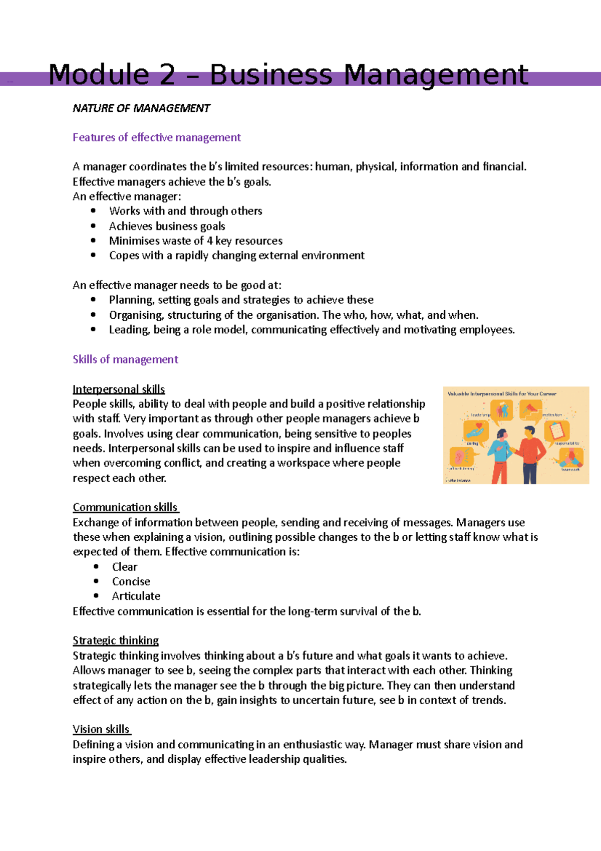 Module 2 – Business Management - NATURE OF MANAGEMENT Features of ...