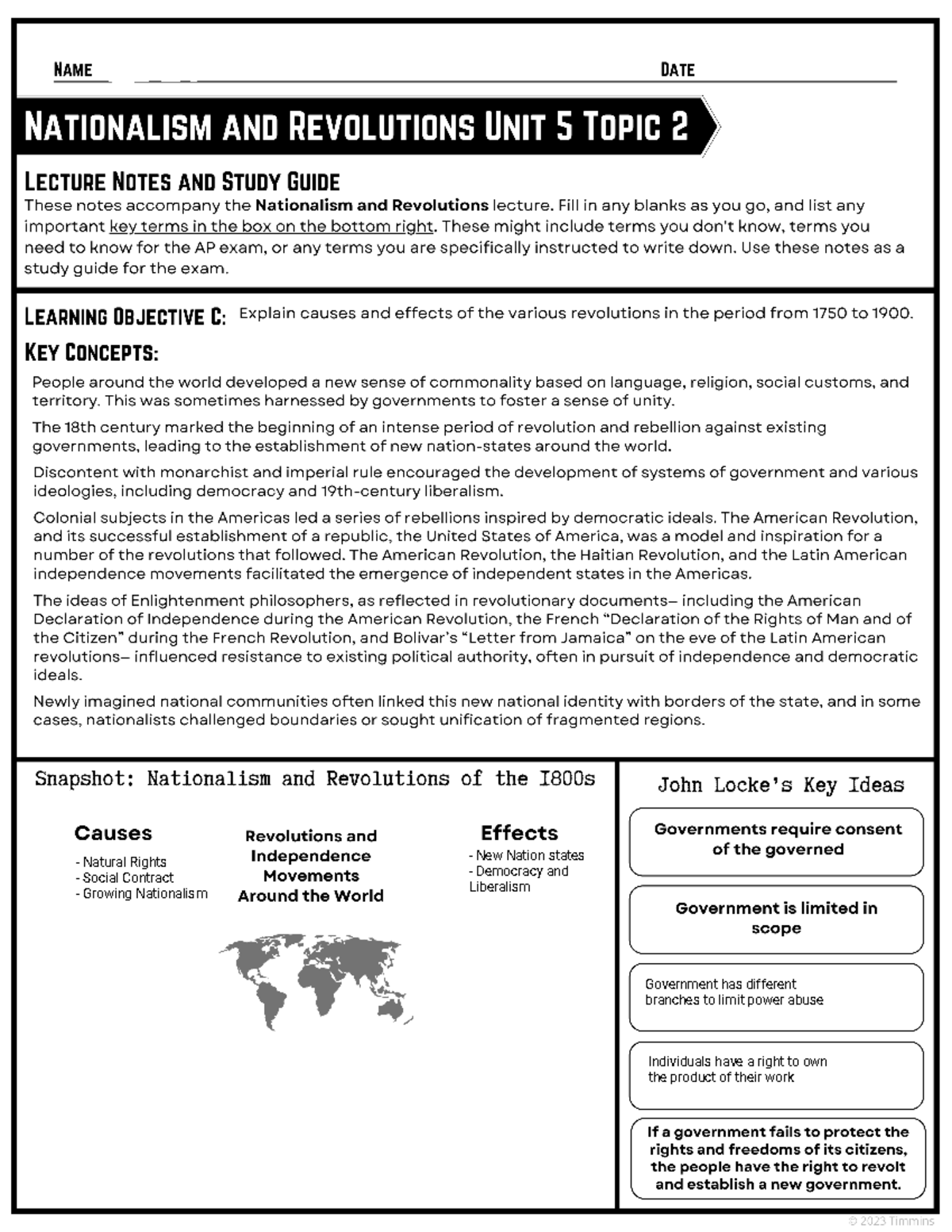5.2 Guided Notes- Nationalism and Revolution - Natural Rights - Social ...
