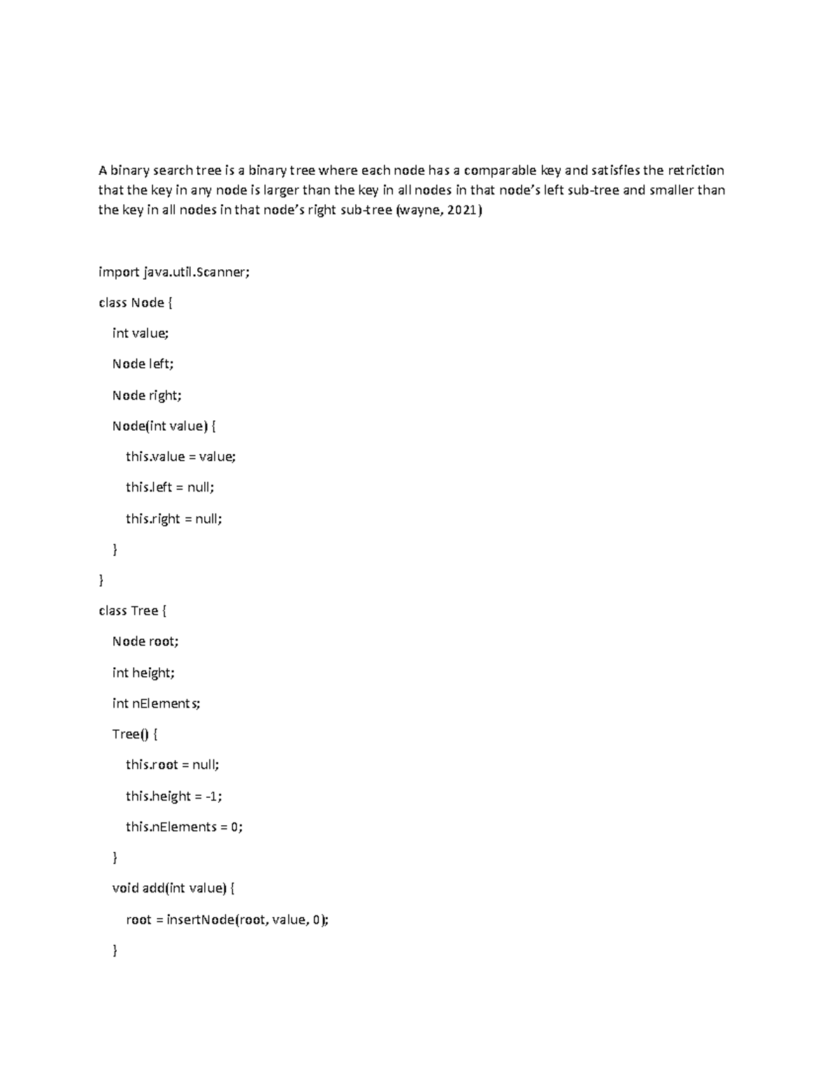 Assignment Unit 4 - A binary search tree is a binary tree where each node has a comparable key ...