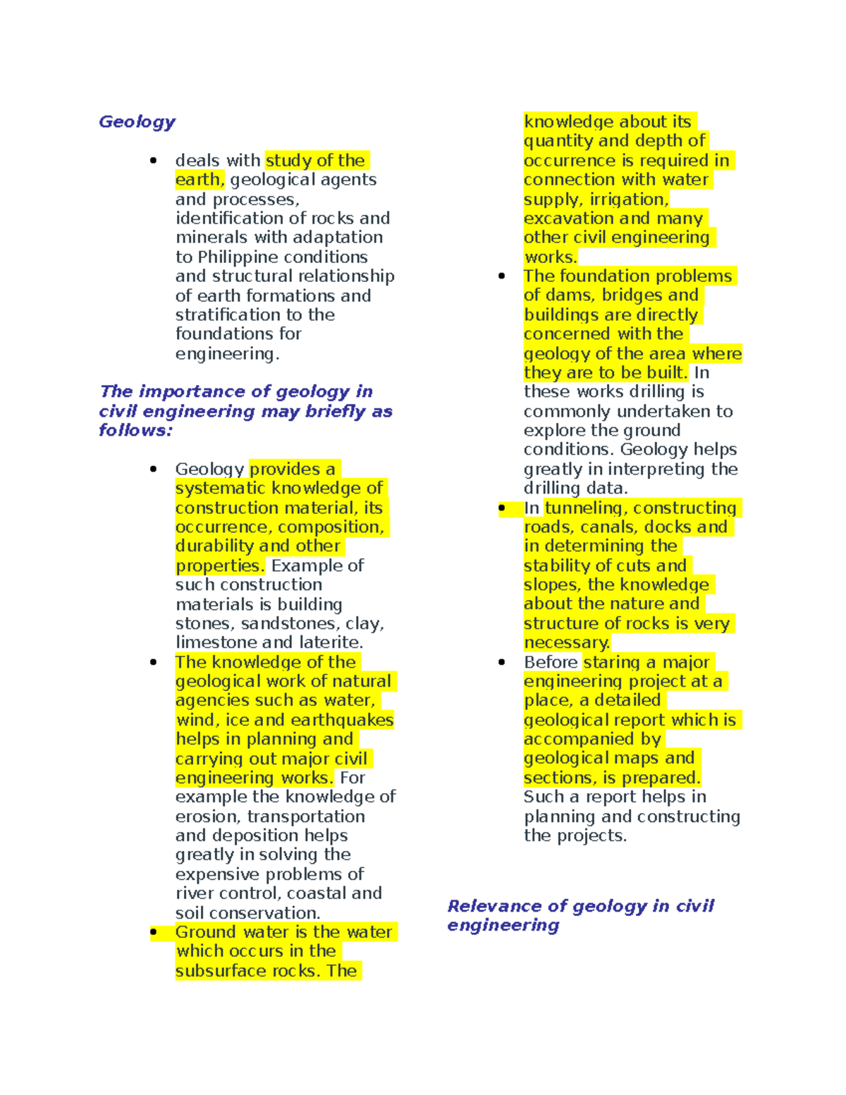 Geology Summary Module 1 - Geology deals with study of the earth ...