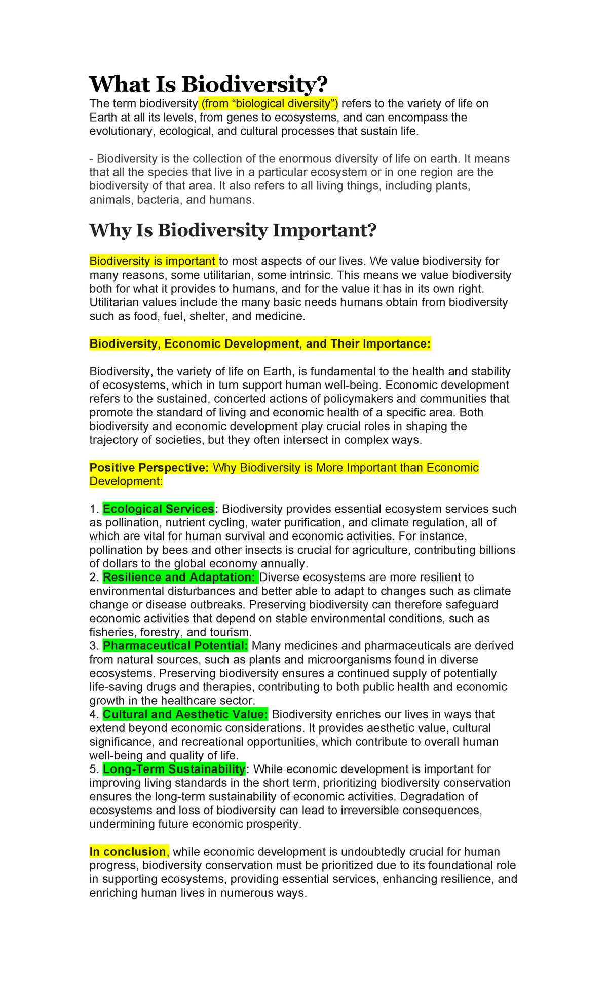 Philosophy debate notes - What Is Biodiversity? The term biodiversity ...