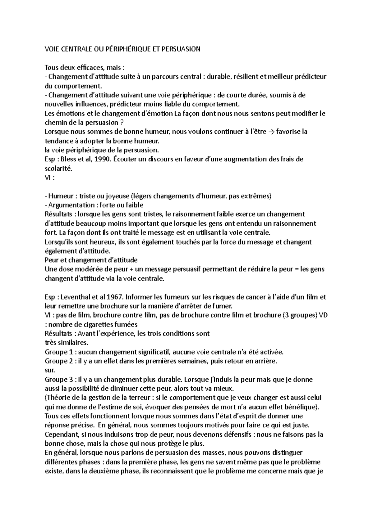 VOIE Centrale OU Périphérique ET Persuasion - VOIE CENTRALE OU ...